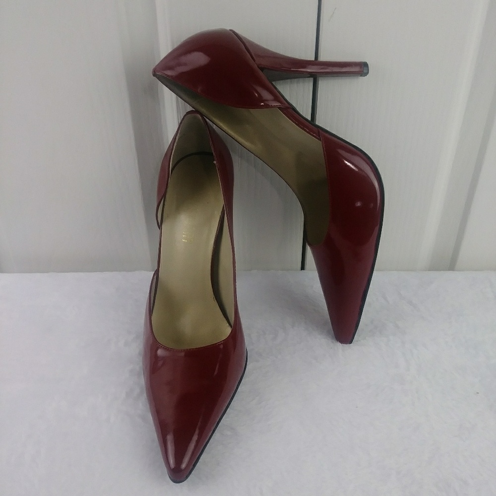 Colin Stuart Patent Leather Open Side Pumps - Gem